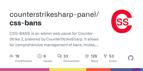 Github Counterstrikesharp Panelcss Bans Css Bans Is An Admin Web Panel For Counter Strike 2