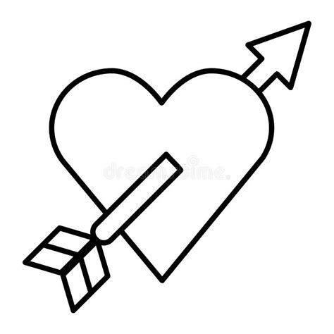 Heart Arrow Icon Outline Style Stock Illustrations 3113 Heart Arrow
