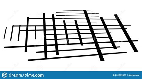 D Spatial Grid Mesh Grating And Lattice Abstract Geometric Shape Element Intersecting Lines