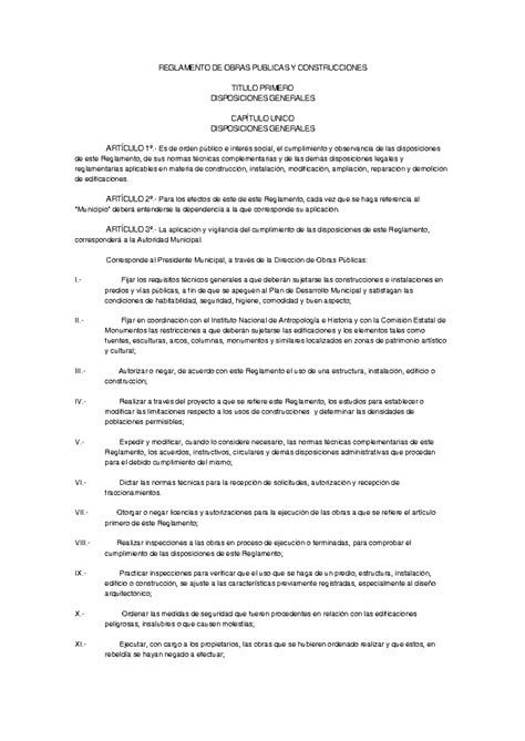 Reglamento De Construccion Apodaca Reglamento De Obras Publicas Y