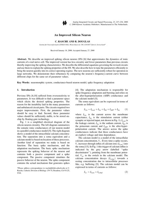pdf an improved silicon neuron