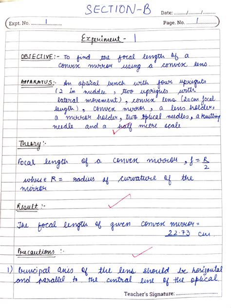 Experiment 6 Find The Focal Length Of Convex Mirror Using Convex Lens