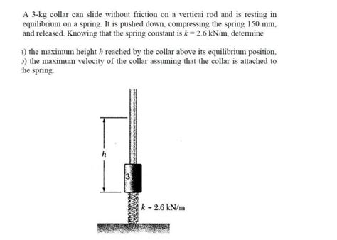 Answered A 3 Kg Collar Can Slide Without… Bartleby