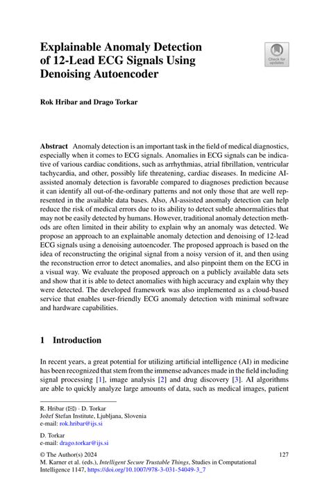 Pdf Explainable Anomaly Detection Of 12 Lead Ecg Signals Using Denoising Autoencoder