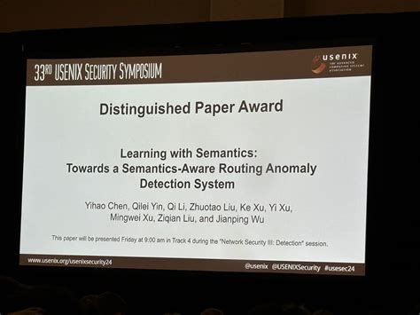 清华大学计算机系和网研院研究团队荣获usenix Security 2024杰出论文奖并互联网防御奖 清华大学计算机科学与技术系