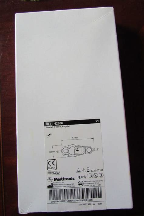 new medtronic ref 42866 strata ii valve regular 47mm x 16cm exp 07