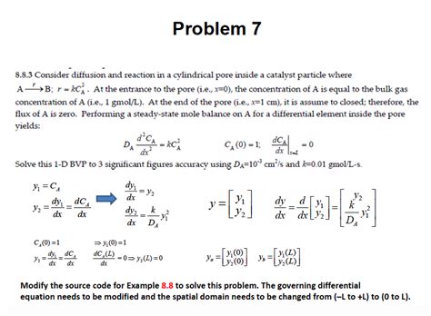 Consider Diffusion And Reaction In A Cylindrical Pore