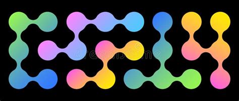 Iridescent Meta Ball Set Colorful Connected Morph Dots Liquid Blob Pattern Collection Stock