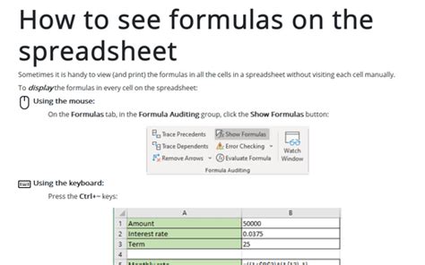 How To See Formulas On The Spreadsheet
