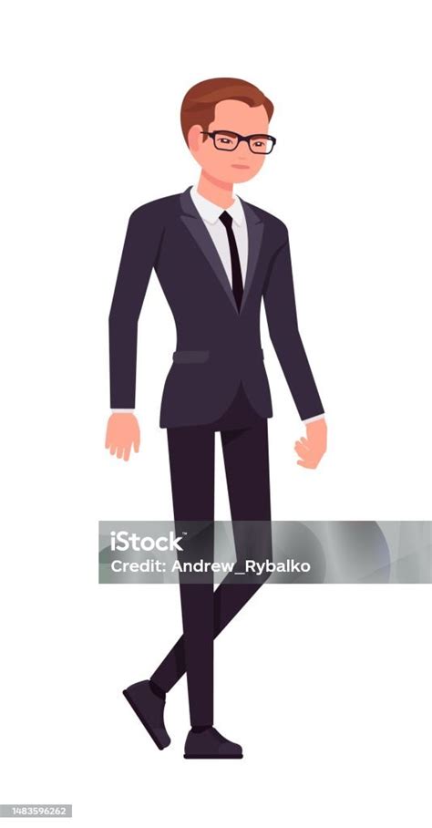 젊은 사업가 사업가 남성 비즈니스 비서 공식적인 남자 서 있는 포즈 경영자에 대한 스톡 벡터 아트 및 기타 이미지 경영자 교사 교육 관련 직업 기업 비즈니스 Istock