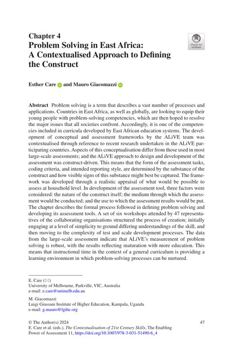 PDF Problem Solving In East Africa A Contextualised Approach To