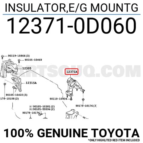 INSULATOR,E/G MOUNTG 123710D060 | Toyota Parts | PartSouq
