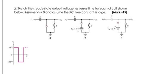 Solved 2 Sketch The Steady State Output Voltage Vo Versus