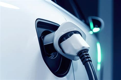 Un Auto Blanco Con Un Enchufado Foto Premium
