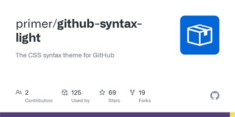 Github Primergithub Syntax Light The Css Syntax Theme For Github