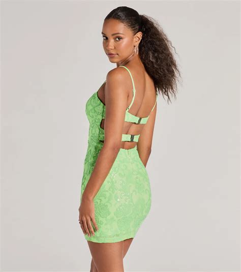 Tegan Cutout Bodycon Sequin Mini Dress And Windsor