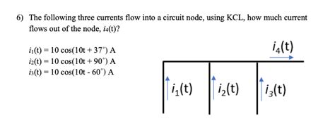 Solved The Following Three Currents Flow Into A Circuit Node Using Kcl 1 Answer