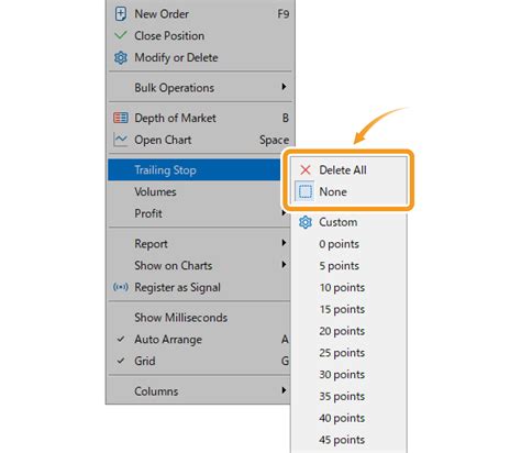 Place Trailing Stop Order MetaTrader User Guide Myforex