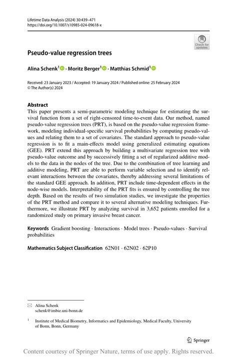 Pdf Pseudo Value Regression Trees