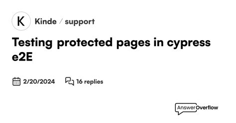 testing protected pages in cypress e2e kinde