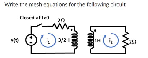 Solved Write The Mesh Equations For The Following Circuit Chegg Com