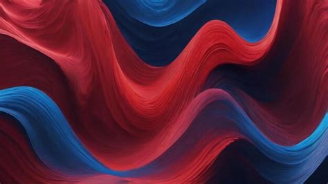Premium Photo Panoramic Red And Blue Abstract Wave Wallpaper Red And