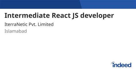 iterranetic on linkedin intermediate react js developer islamabad