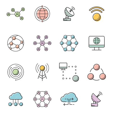 Premium Vector Simple Icons Set Of Big Data Database Cloud Computing Server Network