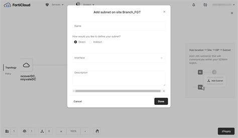 Adding A Subnet For The Site Overlay As A Service 24 2 0 Fortinet Document Library