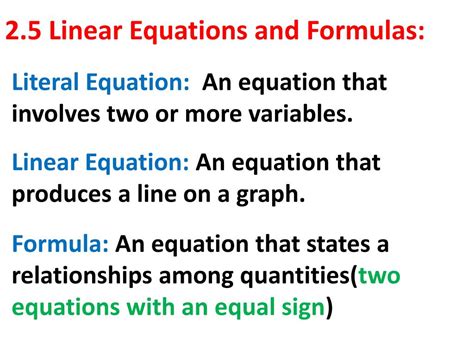 PPT 2 5 Linear Equations And Formulas PowerPoint Presentation Free Download ID 2579649