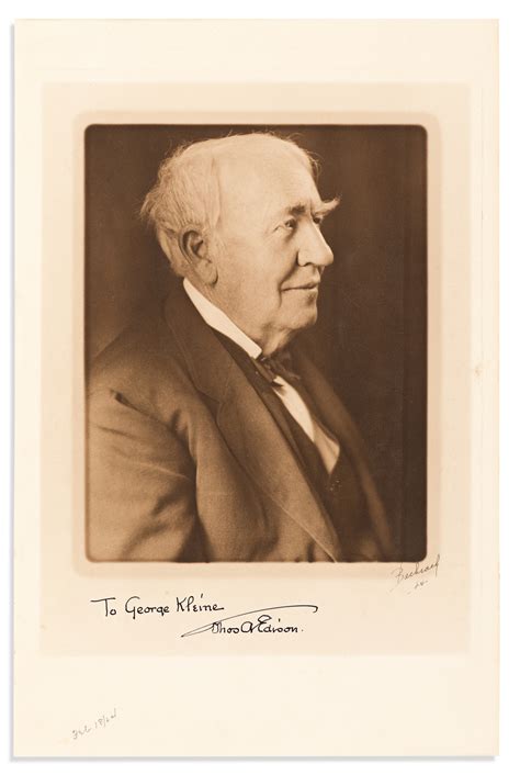 Thomas Edison Signed Photograph By Edison Thomas 1924 1st Edition
