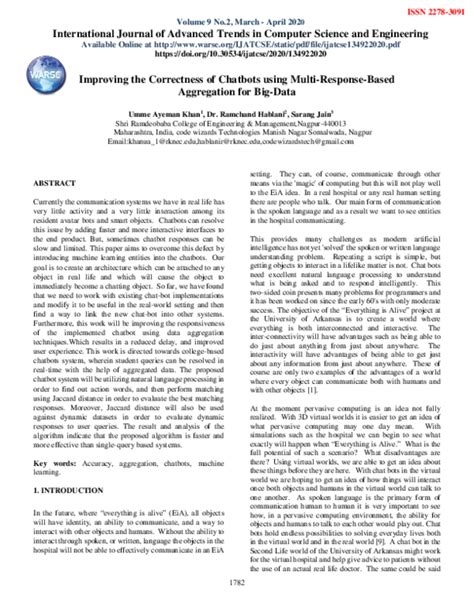 Pdf Improving The Correctness Of Chatbots Using Multi Response Based Aggregation For Big Data