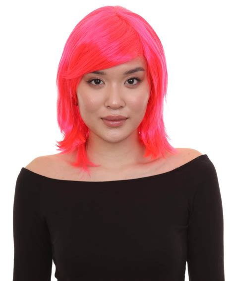 Short Neon Pink Wig Hpo