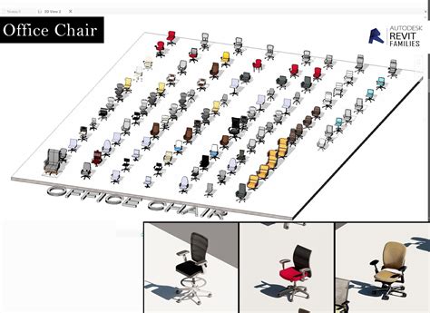 3d Model Parametric Revit Families Collection Chair Sofa Office Chair