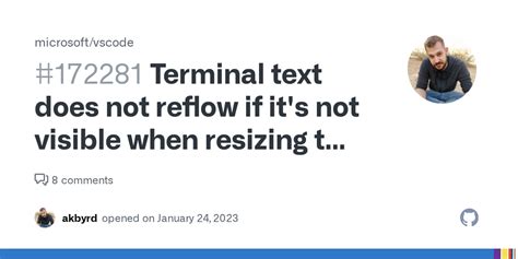 Terminal Text Does Not Reflow If Its Not Visible When Resizing The