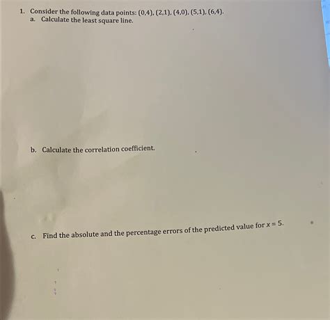 solved consider the following data points