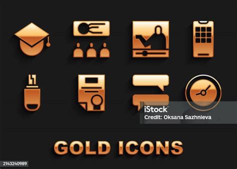 인증서 템플릿 휴대폰 시계 말풍선 채팅 Usb 플래시 드라이브 온라인 교육 졸업 모자 지구본 및 교육 프레젠테이션 아이콘을 설정합니다 벡터 Usb 케이블에 대한 스톡 벡터