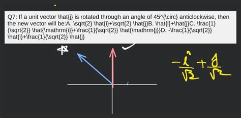 Q7 If A Unit Vector Hat J Is Rotated Through An Angle Of 45 Circ An