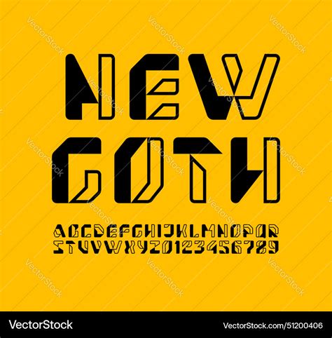 Tech Alphabet Font Made Line Industrial Style Vector Image