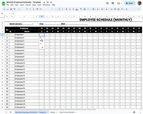 Excel Monthly Employee Schedule Template Free] Employee Scheduling