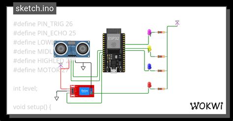 Detector Nivel De Agua LIAJIMENEZ Wokwi ESP32 STM32 Arduino Simulator
