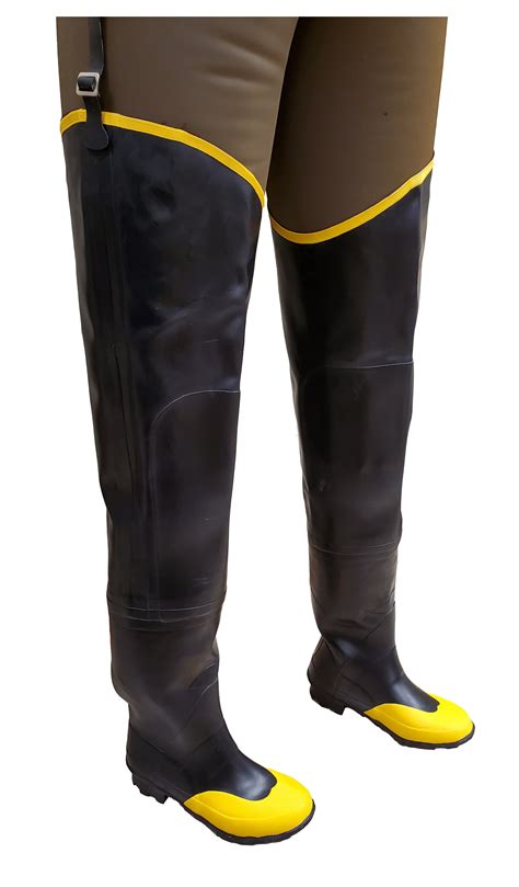 Herco Heavy Duty Rubber Plain Toe Hip Waders Black
