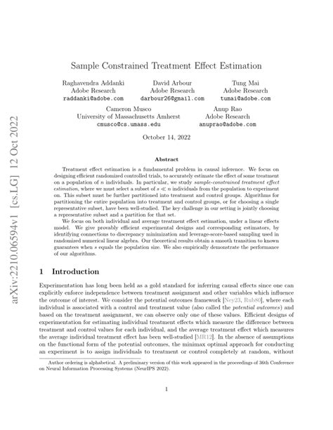 Pdf Sample Constrained Treatment Effect Estimation