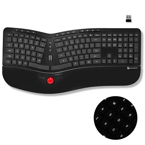 X9 Performance Split Wireless Keyboard With Trackball Rechargeable