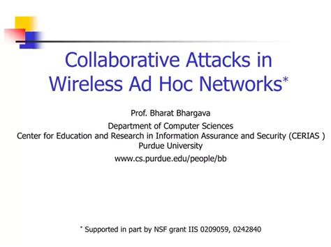 Ppt Collaborative Attacks In Wireless Ad Hoc Networks Powerpoint Presentation Id4644223