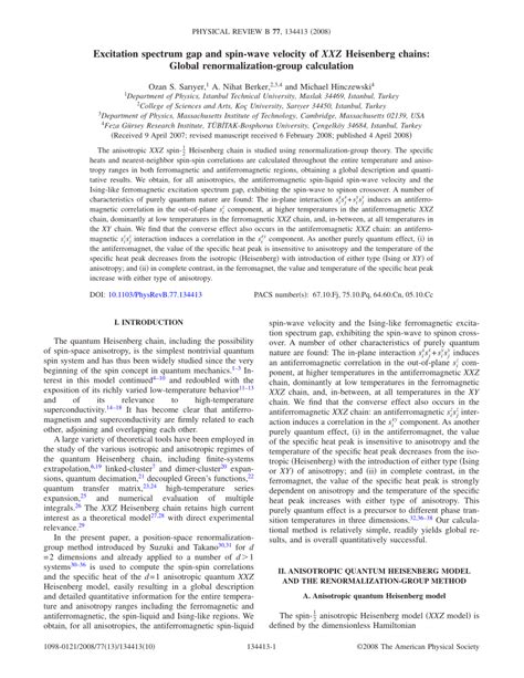 Pdf Excitation Spectrum Gap And Spin Wave Velocity Of Xxz Heisenberg