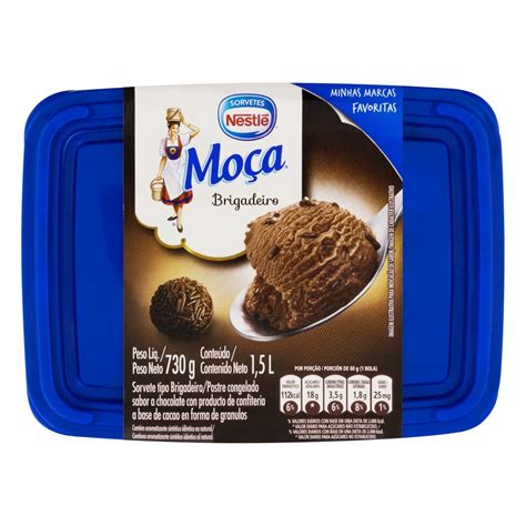 Sorvete Moça Brigadeiro Nestlé Pote 15l Hakuo Supermercados Piracaia