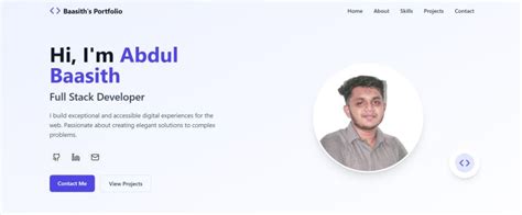 Webdevelopment React Vite Tailwindcss Portfolio Frontenddevelopment Abdul Baasith