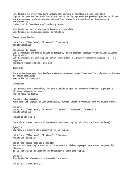 1tuplas De Python Pdf Python Lenguaje De Programación Tipo De Datos