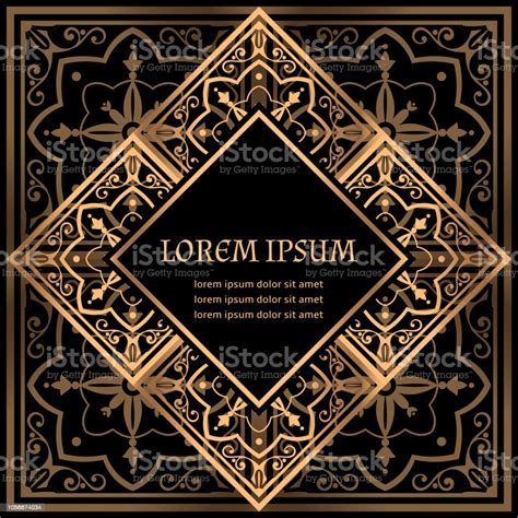 고급 배경 벡터입니다 골든 로얄 패턴입니다 뷰티 스파 결혼식 인사말 카드 기념일 서식 파일 메뉴 크리스마스와 새 해 개념을 다룬 모로코 타일 프레임 디자인 스파 온천에 대한